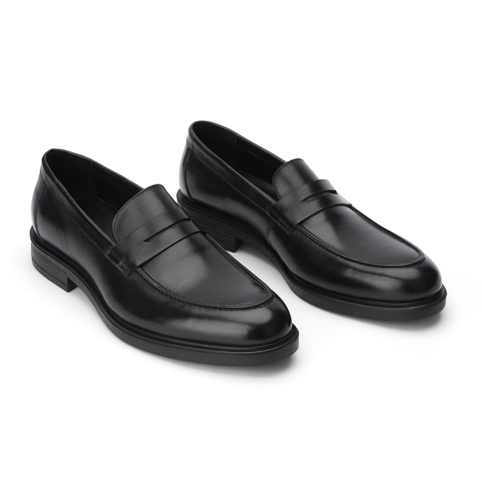 College Loafer Shoes Plain Black – brioshoes